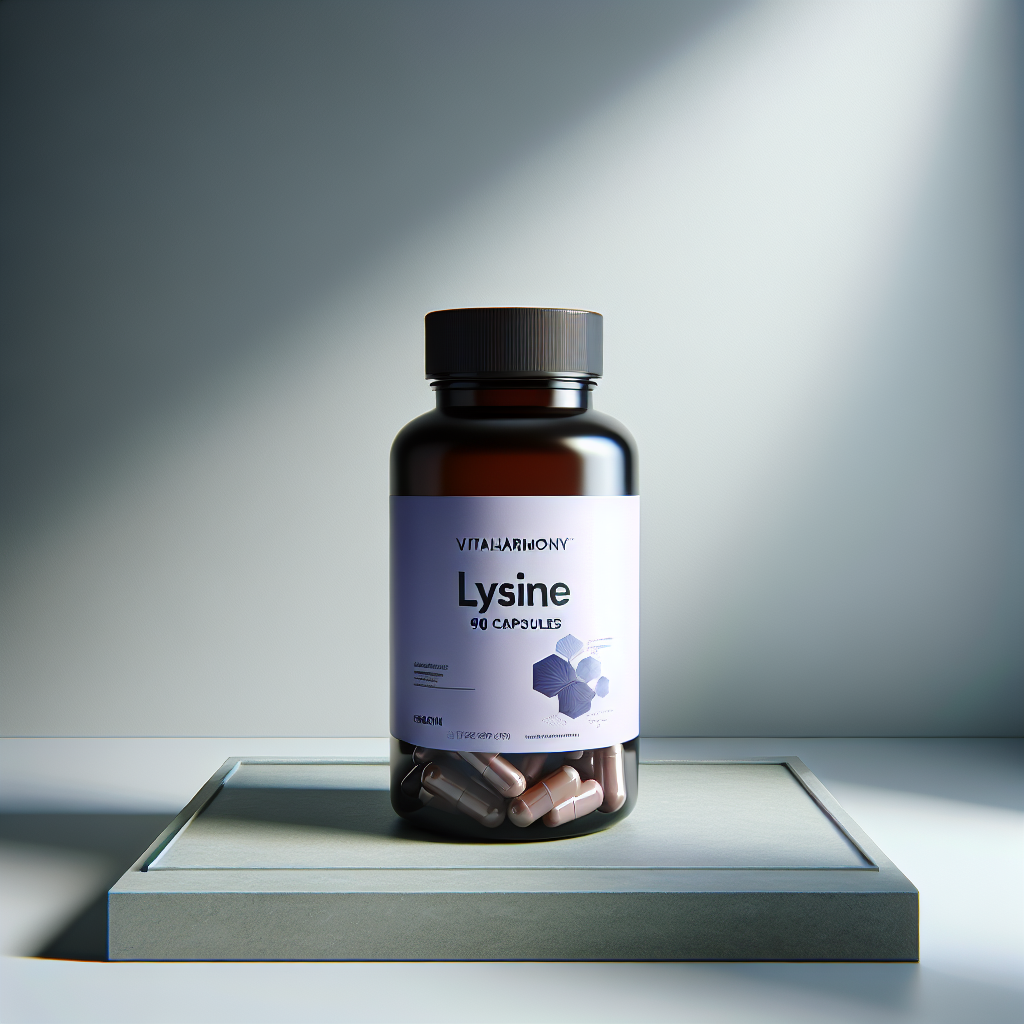 VitalHarmony Lysine 90 Capsules: Pure L‑Lysine 600 mg for Immune Suppo