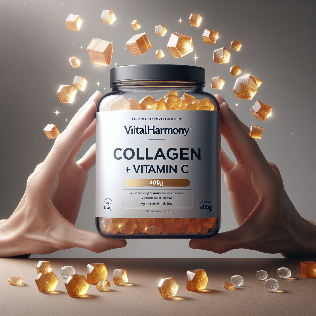 VitalHarmony Collagen + Vitamin C 400g: Hydrolyzed Collagen Powder for